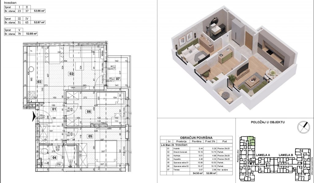 NOVI SAD - TELEP - 52. 86 m2
