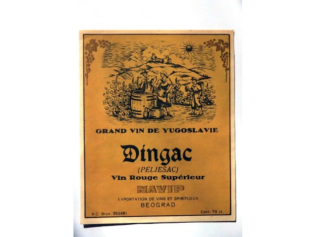 Etiketa Dingarac Pelješac Navip 1980
