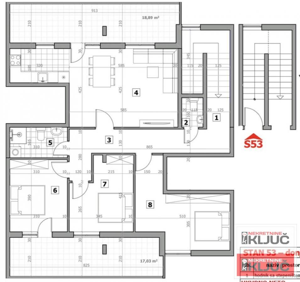 SREMSKA KAMENICA, 105m2, Četvorosoban-Penthouse sa pdv