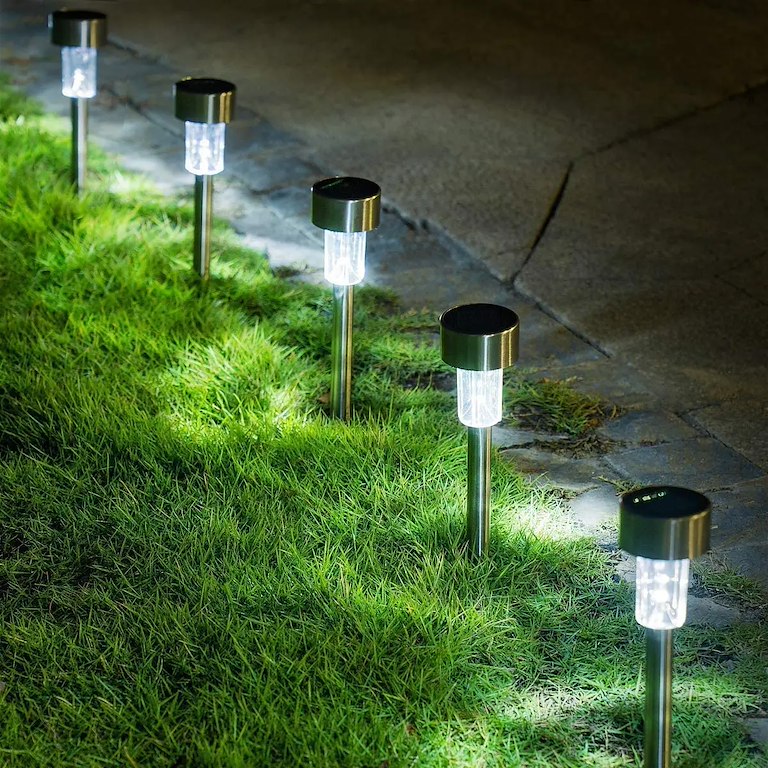 Solarne lampe za dvorište inox 10 kom