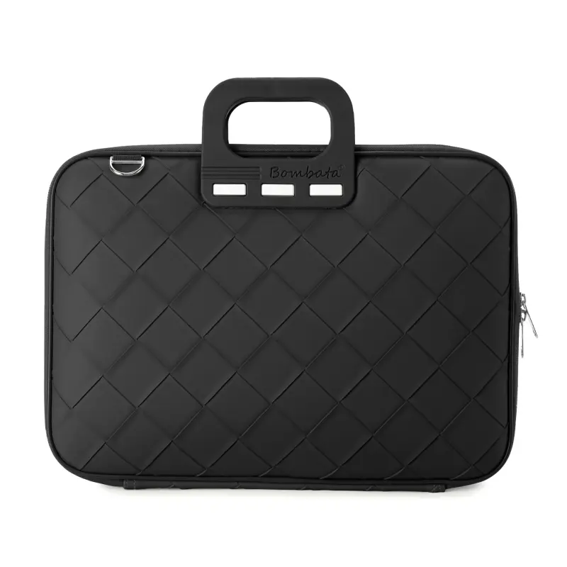 BOMBATA Torba za laptop Intrecciato, Crna
