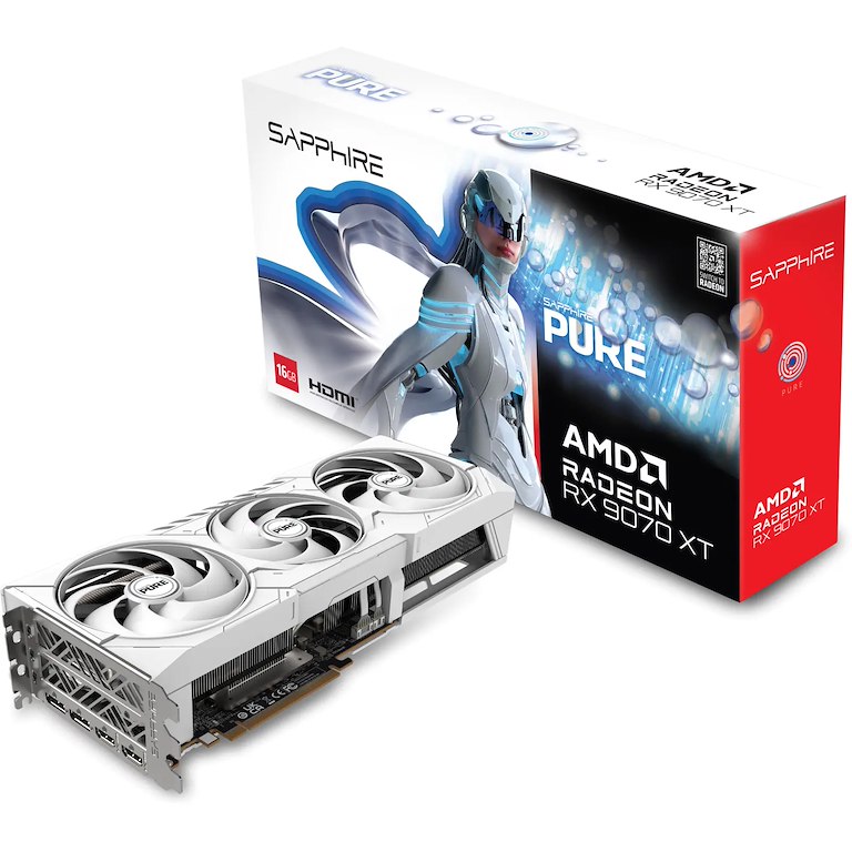 SAPPHIRE graficka kartica RX 9070 PURE GAMING OC 16GB DUAL HDMI/DUAL DP/11349-02-20G