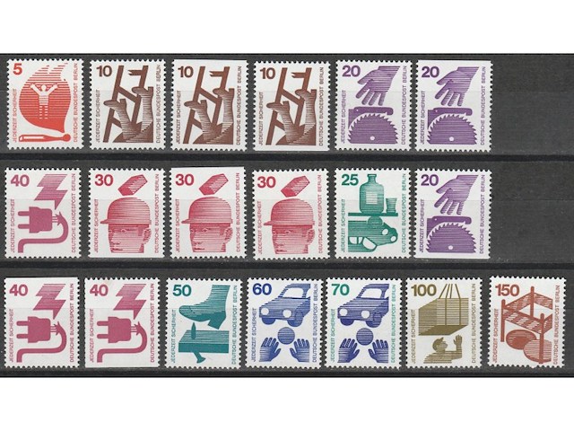 Deutsche Bundespost-1971-1974-Unfallverhütung, A+B+C