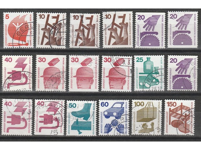 Deutsche Bundespost-1971-1974-Unfallverhütung, A+B+C