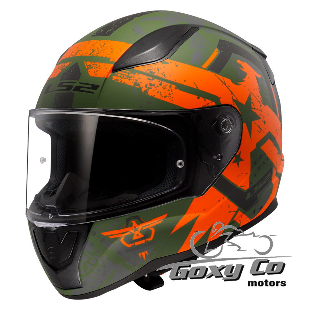 Kaciga LS2 RAPID II THUNDER BIRDS zeleno narandžasta