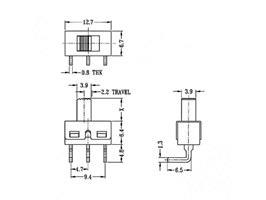PREKIDAČ KLIZNI 1A 250V 90° print