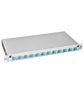 FO Splicebox 19 inča sa 4 LC singlemode duplex adapter Schrack HSELS08SLG RAL7035, PREMIUM