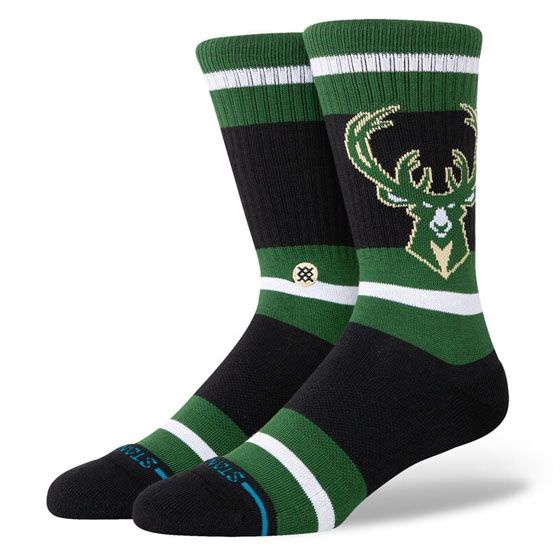 NBA 2024 MILWAUKEE BUCKS PREP CREW SOCKS 'BLACK'