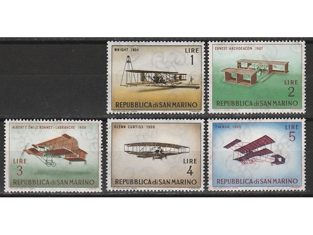 San Marino - 1962 - Vintage aircraft - MH