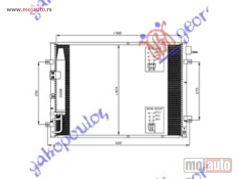 HLADNJAK KLIME 2.4/3.5i 16V 2.5CRDi (590x410) Kia sorento 02-09 -dostupno