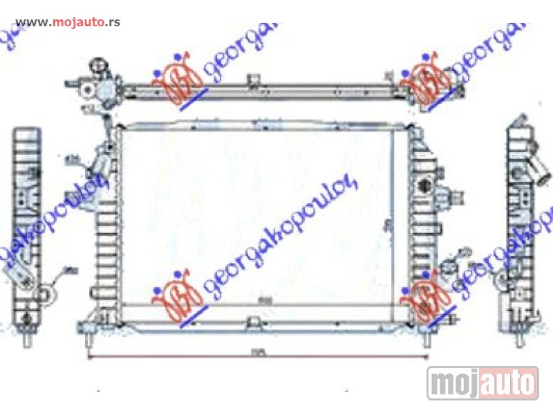 HLADNJAK MOTORA 1.7/1.9CDTi 2.0i16V OPC (+/-AC) (AUTO) (60x41) Opel zafira 05-12 -nedostupno