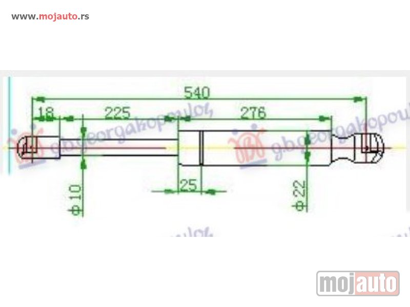 AMORTIZER GEPEK VRATA (543L-460N) Mercedes b class (w245) 08-11 -dostupno