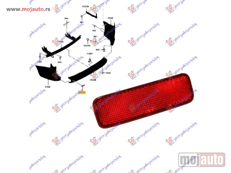KATADIOPTER U ZADNJEM BRANIKU Desno Ford transit/tourneo custom 18-23 -dostupno