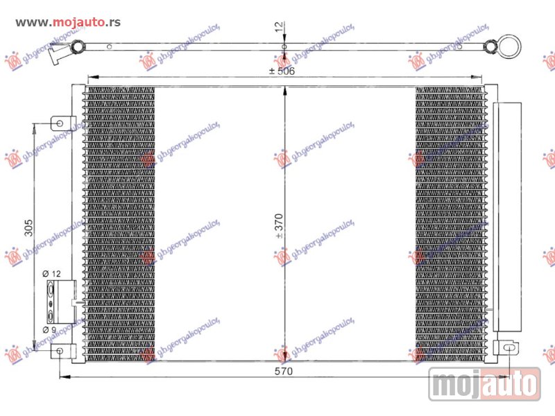 HLADNJAK KLIME 0.9 1.2 1.4 8/16V - 1.3 JTD (510x370) Fiat 500 15- -dostupno