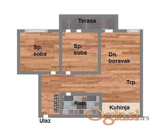 Na prodaju trosoban stan na Podbari.