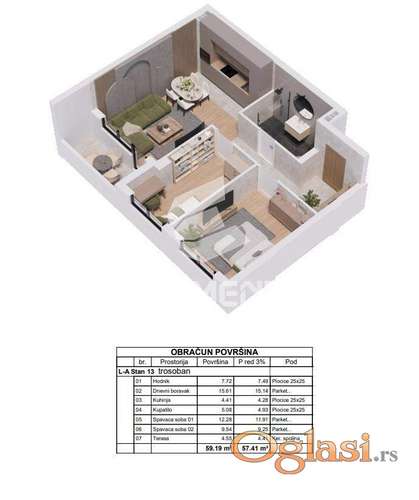 Prodaje se trosoban stan u izgradnji! ID#1059