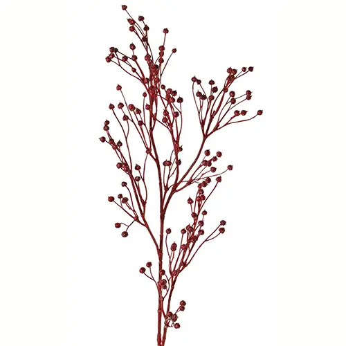 Veštačka grana cveća Flax, 66cm, Crvena