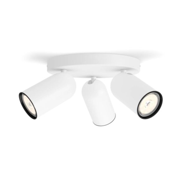 PHILIPS Spot lampa Pongee bela sa 3x5,5W GU10