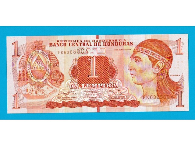 HONDURAS -  1  LEMPIRA  2014 - sa slika -  -UNC-