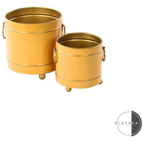 Obloge za saksije set 13x13-10x10 cm oker-zlatno