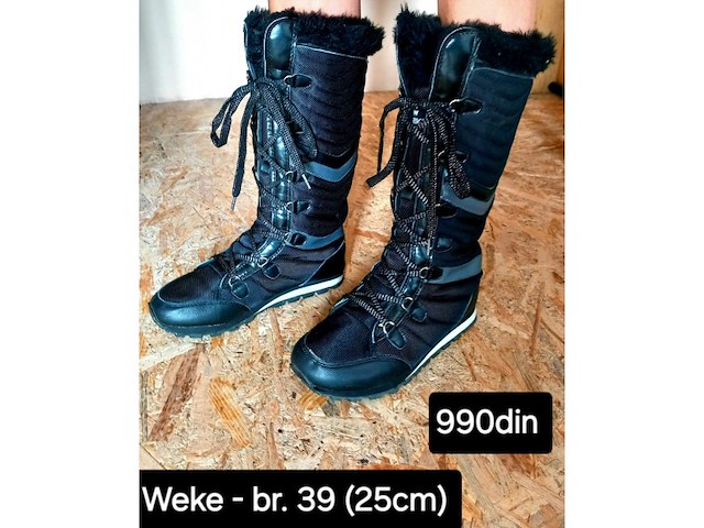 Weke ženske zimske čizme duboke crne br. 39