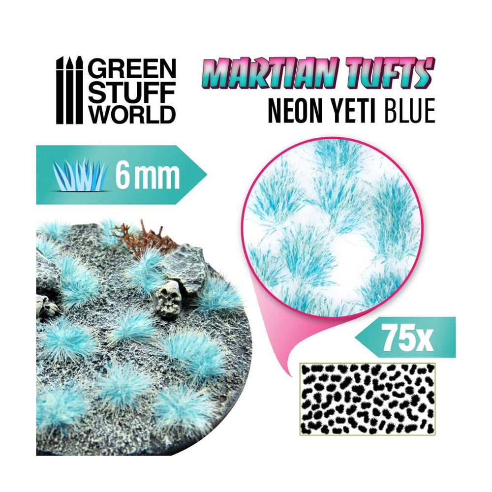 Martian Tufts 6mm - NEON YETI BLUE