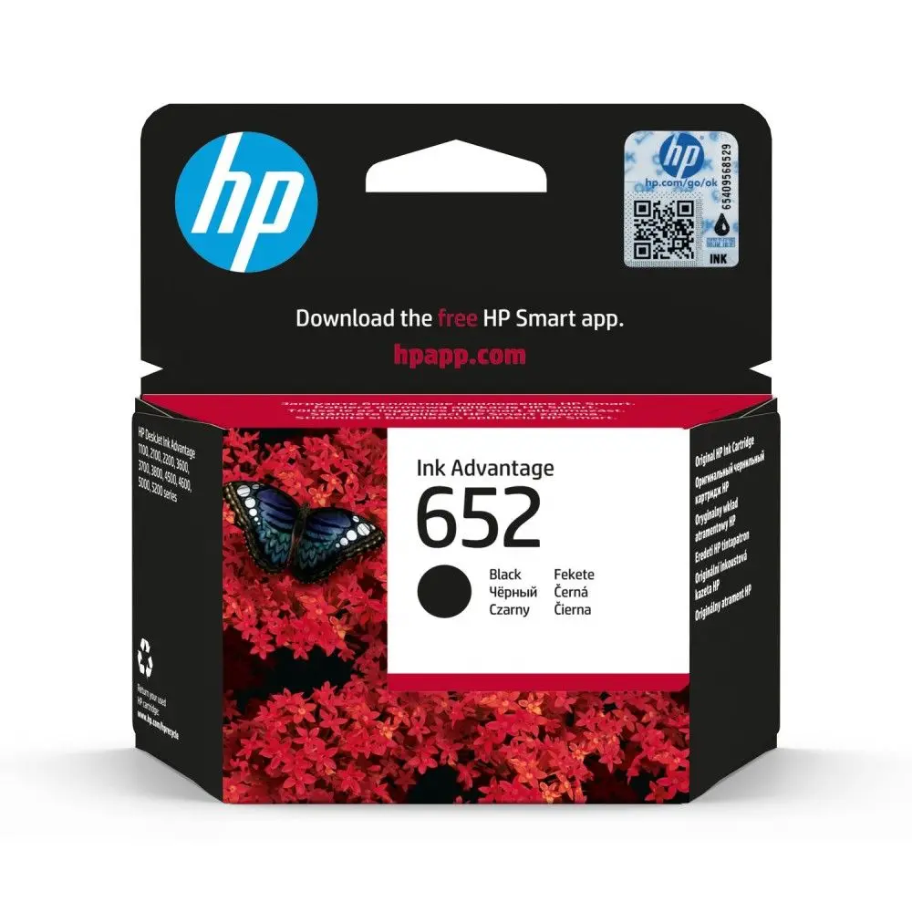 HP 652 - F6V25AE Black Kertridž