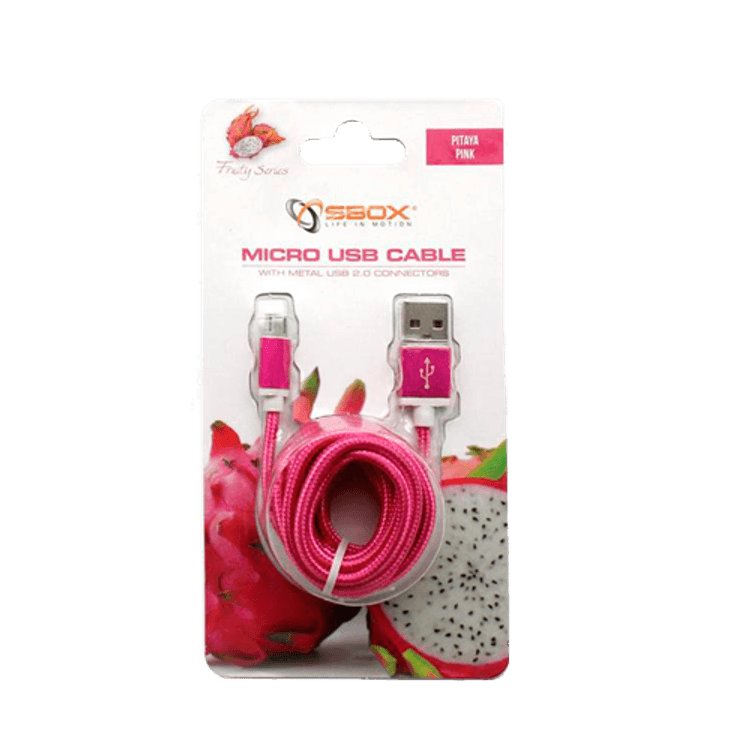 S-BOXS-BOX Micro USB kabl, 1.5m (Roze) - 835