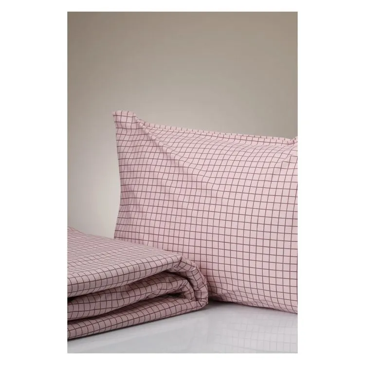 STEFAN 301-1300 Pamuk šifon Posteljina sa roze prugama 200x200 cm