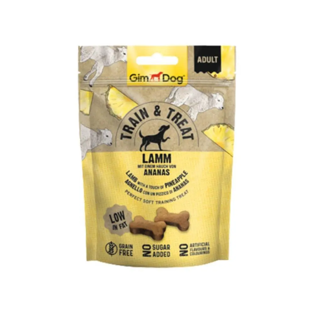 GIMDOG Train & Treat Jagnjetina i ananas 125 g Poslastica za pse