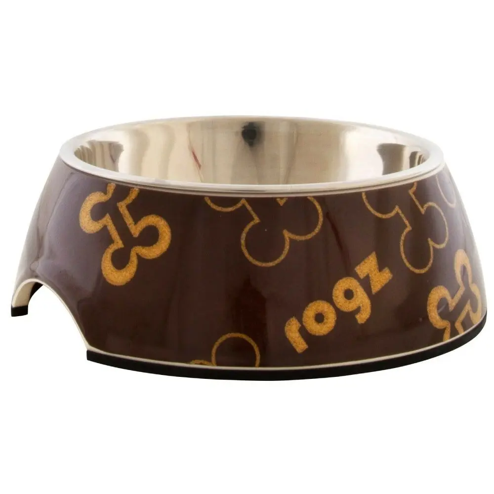 ROGZ Bubble Trendy Bowlz M Brown Bones Činija
