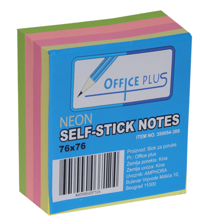 OFFICE PLUS Samolepljivi blokčići 30192 (Višebojni)