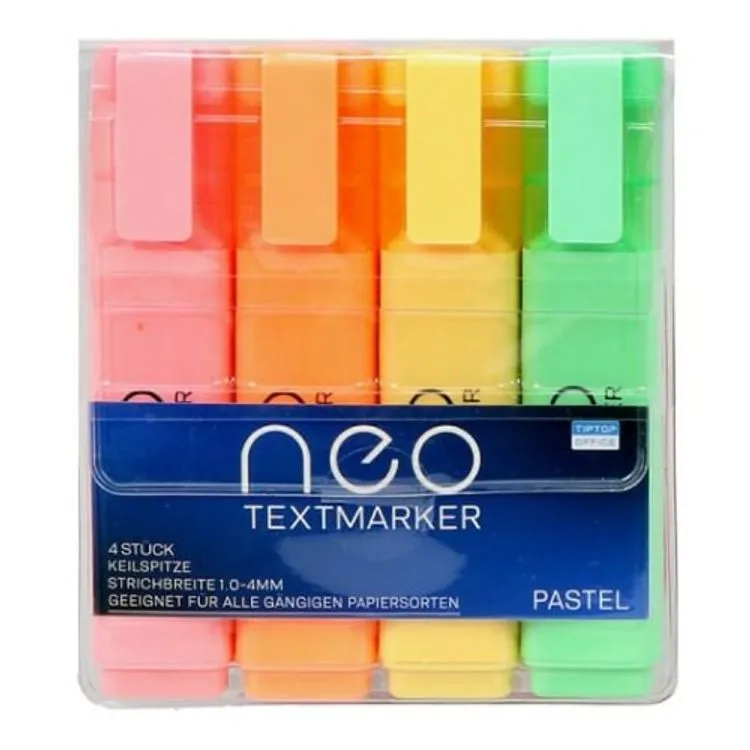 TIP TOP OFFICE NeoPastel Textmarker sa kosim vrhom 4/1 (Blister)