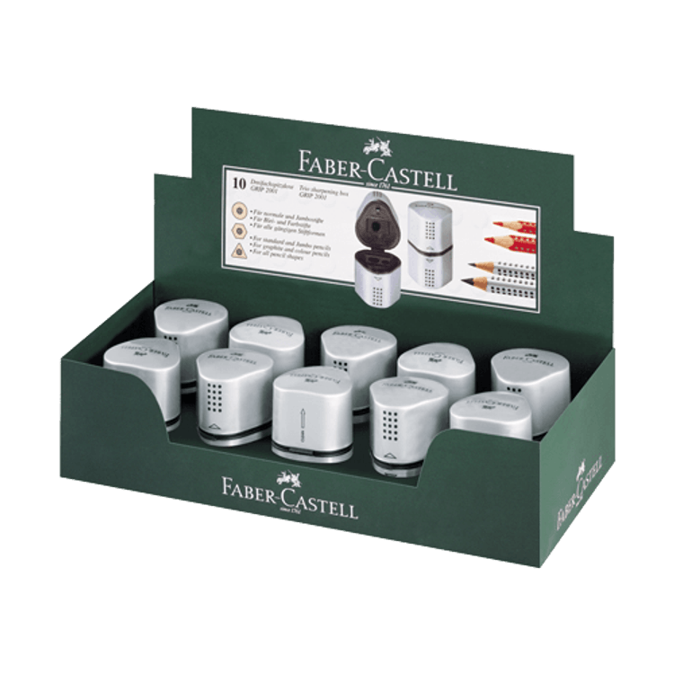 FABER CASTELL Rezač za grafitnu olovku Grip Trio Box 183800 (Sivi)