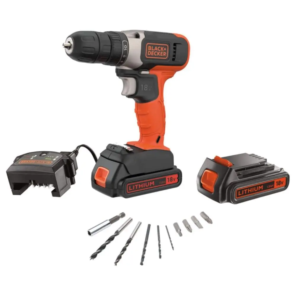 BLACK & DECKER BCD001KBA10 Akumulatorska bušilica-odvijač + 2 x baterija 2.5 Ah + set burgija
