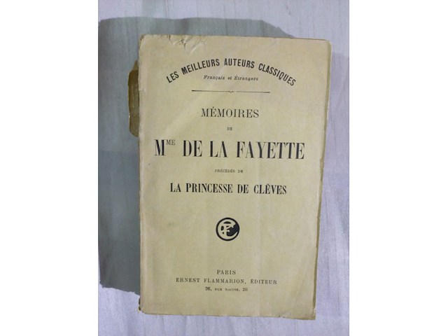 Memoires Mme De La Fayette-La Princesse De Cleves