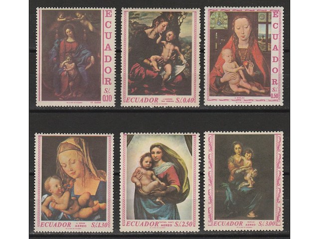 Ecuador, Ekvador - 1967 - Madonna Paintings - MNH
