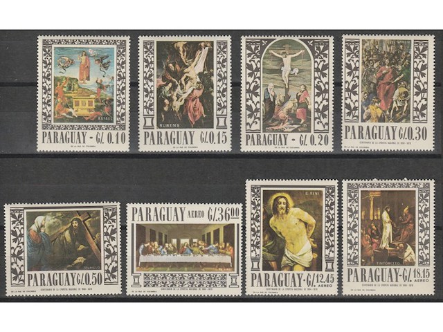 Paraguay, Paragvaj-1967-Holy Week Paintings-MNH