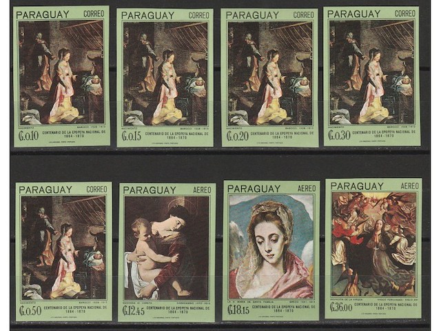 Paraguay, Paragvaj-1967-Religious paintings from 16th