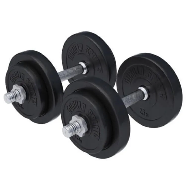 GORILLA SPORTS Set od dve podesive bučice 20 kg