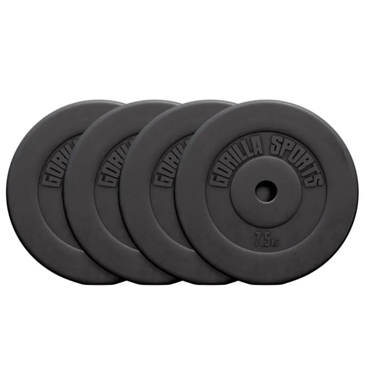 GORILLA SPORTS Set tegova obloženih plastikom (30 kg)