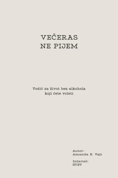 Večeras ne pijem