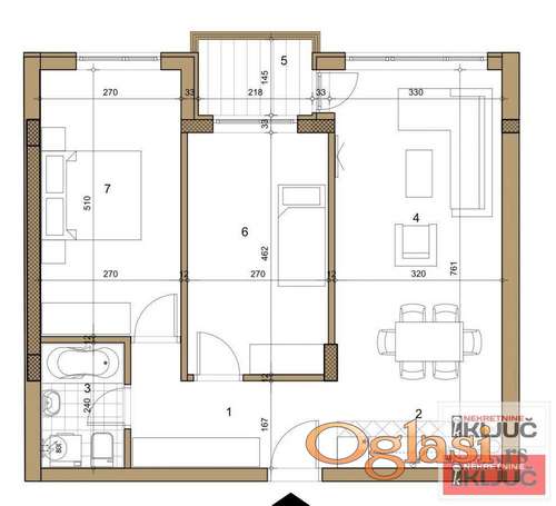 KOD LIMANA 4, 65m2, Trosoban sa PDV