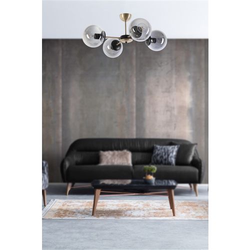 Venüs 4 Lü Füme Camlı Avize Copper Fume Chandelier