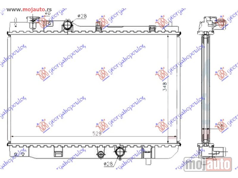 HLADNJAK MOTORA 2.0 TD DIZEL (MAN) (350x530x26) Mazda premacy 99-04 -dostupno