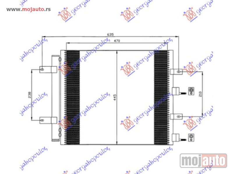 HLADNJAK KLIME 2.5/3.0/4.2 BENZIN (522x452x16) Jaguar xkr cabrio 00-08 -dostupno