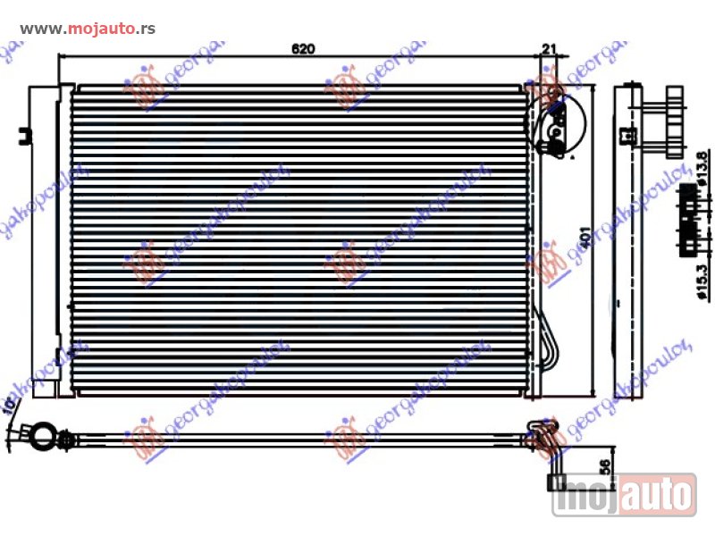 HLADNJAK KLIME 1.6/2.0/2.5/3.0 BENZIN (587x40) Bmw series 3 (e90/91) sdn/s.w. 05-08 -dostupno