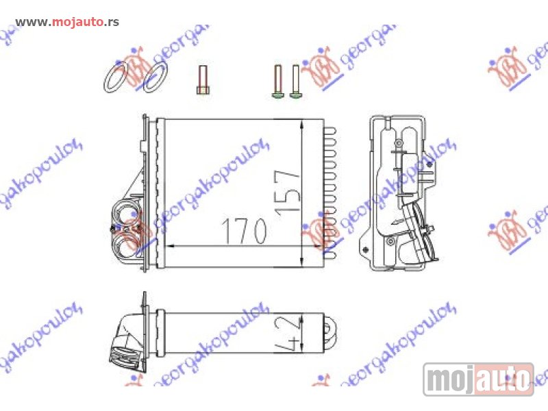 GREJAC KABINE (170x157) (KOMPLET) Dacia logan-mcv 08-12 -dostupno