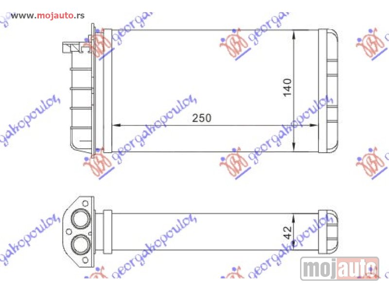 GREJAC KABINE (250 x140) Fiat bravo 95-02 -dostupno