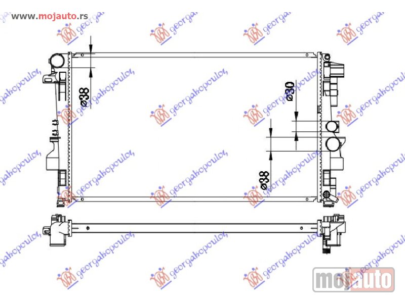 HLADNJAK MOTORA BENZIN/DIZEL (MAN) (68x41) Mercedes vito (w639) & viano 04-10 -dostupno